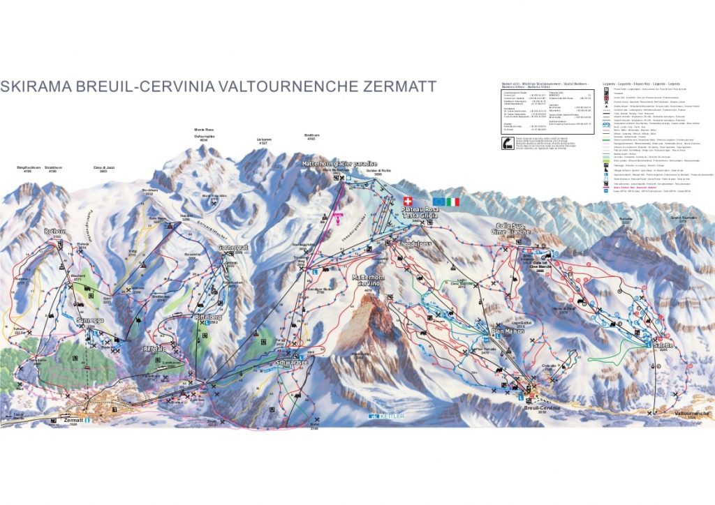 Cervinia Piste Map 2019 - Ski Europe - winter ski vacation deals in ...